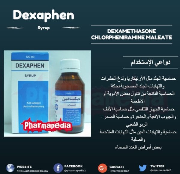 ديكسافين شراب Dexaphen Syrup لعلاج الحساسية والالتهابات